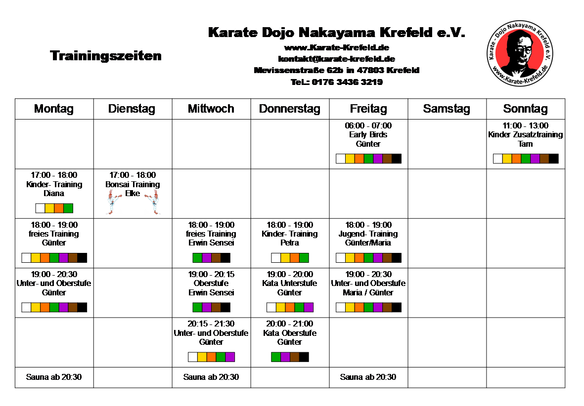 Trainingsplan - Karate Dojo Nakayama Krefeld e.V.Karate Dojo Nakayama ...